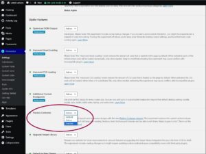 Deactivate Containers » Elementor