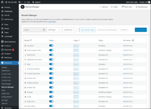 Element Manager | Elementor