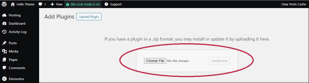 Install WordPress Plugins » Elementor