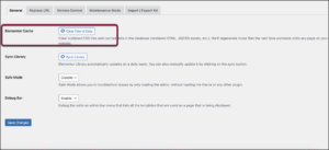 Clear Files & Data » Elementor