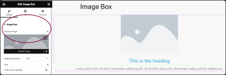 Image Box widget | Elementor