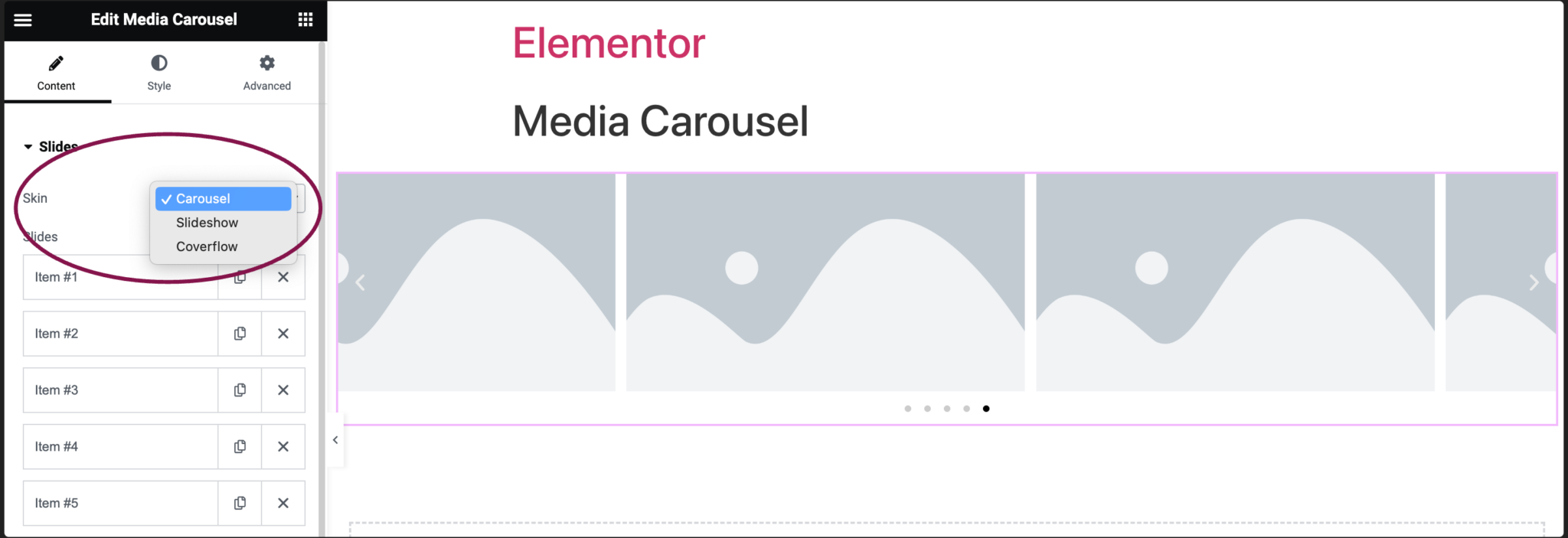 Media Carousel widget | Elementor