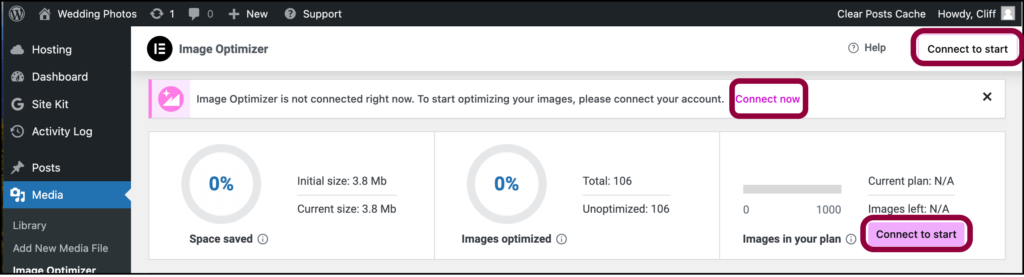 Install, activate and connect the Image Optimizer | Elementor