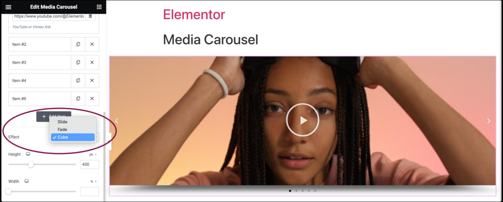 Media Carousel widget | Elementor