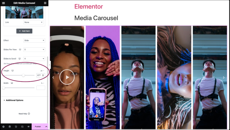 Media Carousel widget | Elementor