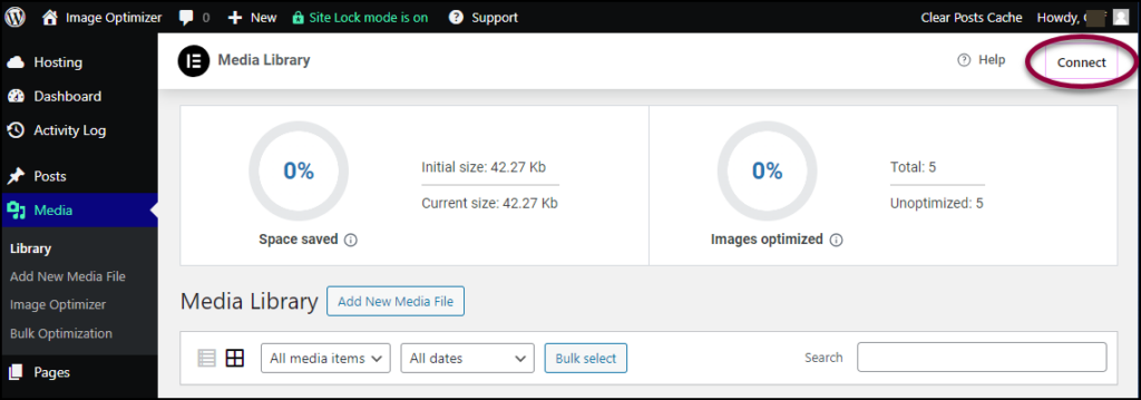 Install, Activate And Connect The Image Optimizer » Elementor