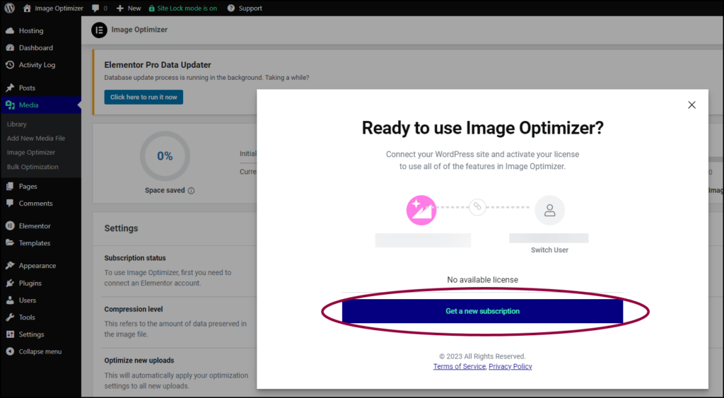 Install, Activate And Connect The Image Optimizer » Elementor
