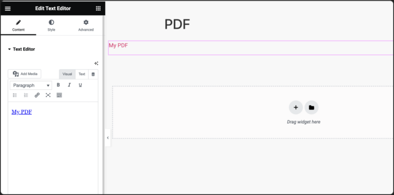 Create a PDF download button | Elementor
