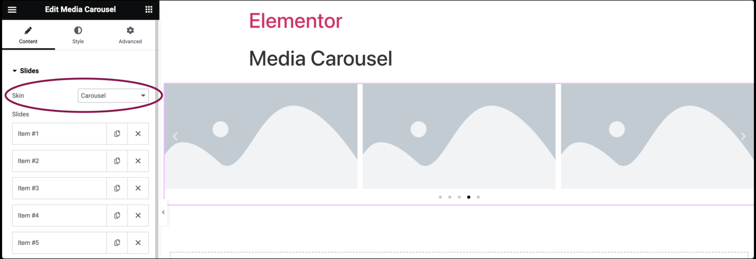 Media Carousel widget | Elementor