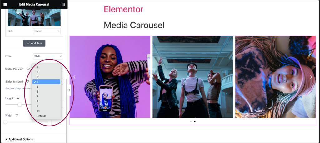 Media Carousel widget | Elementor
