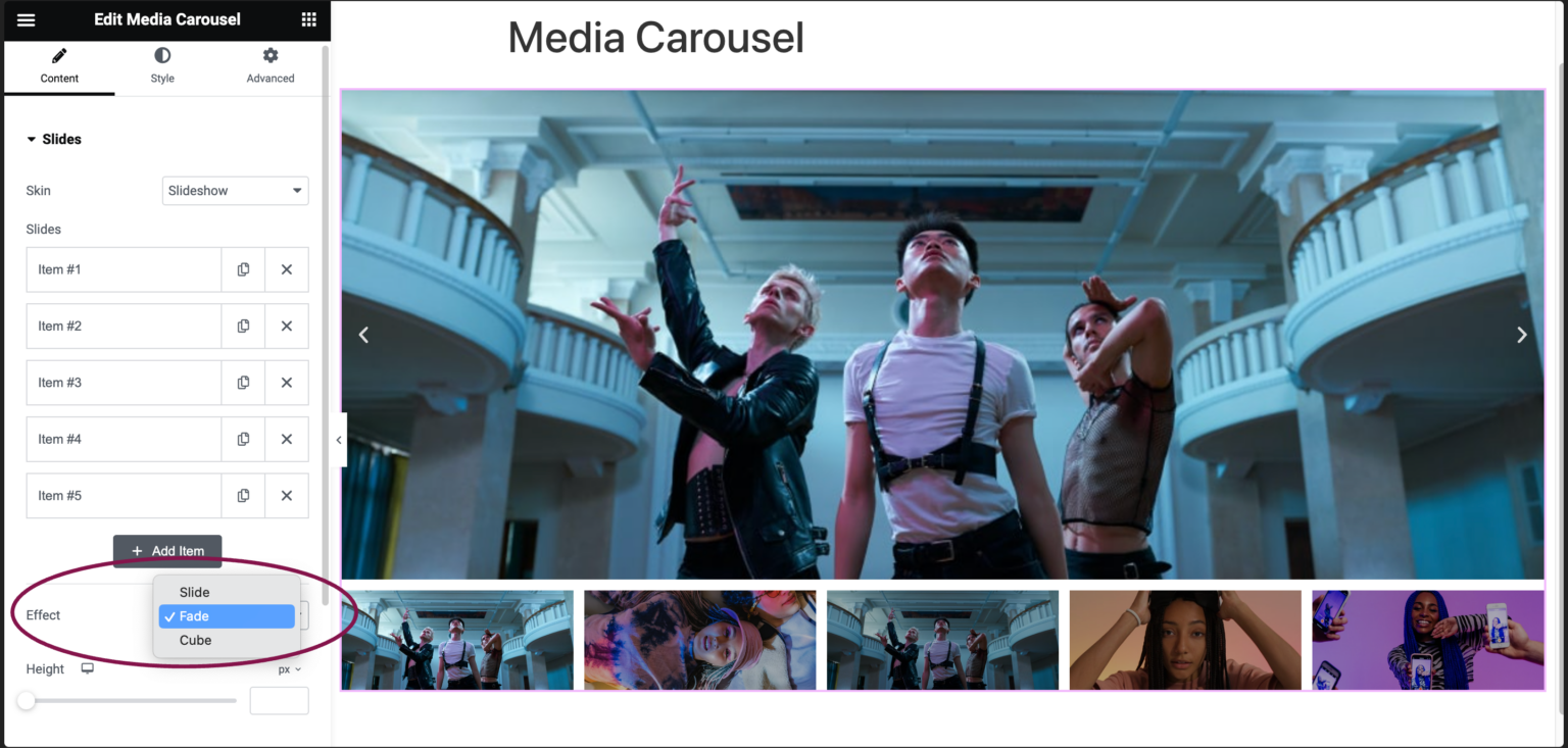 Media Carousel widget | Elementor