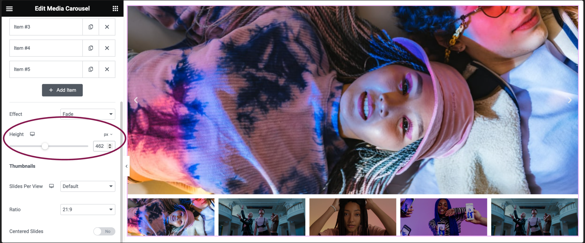 Media Carousel widget | Elementor