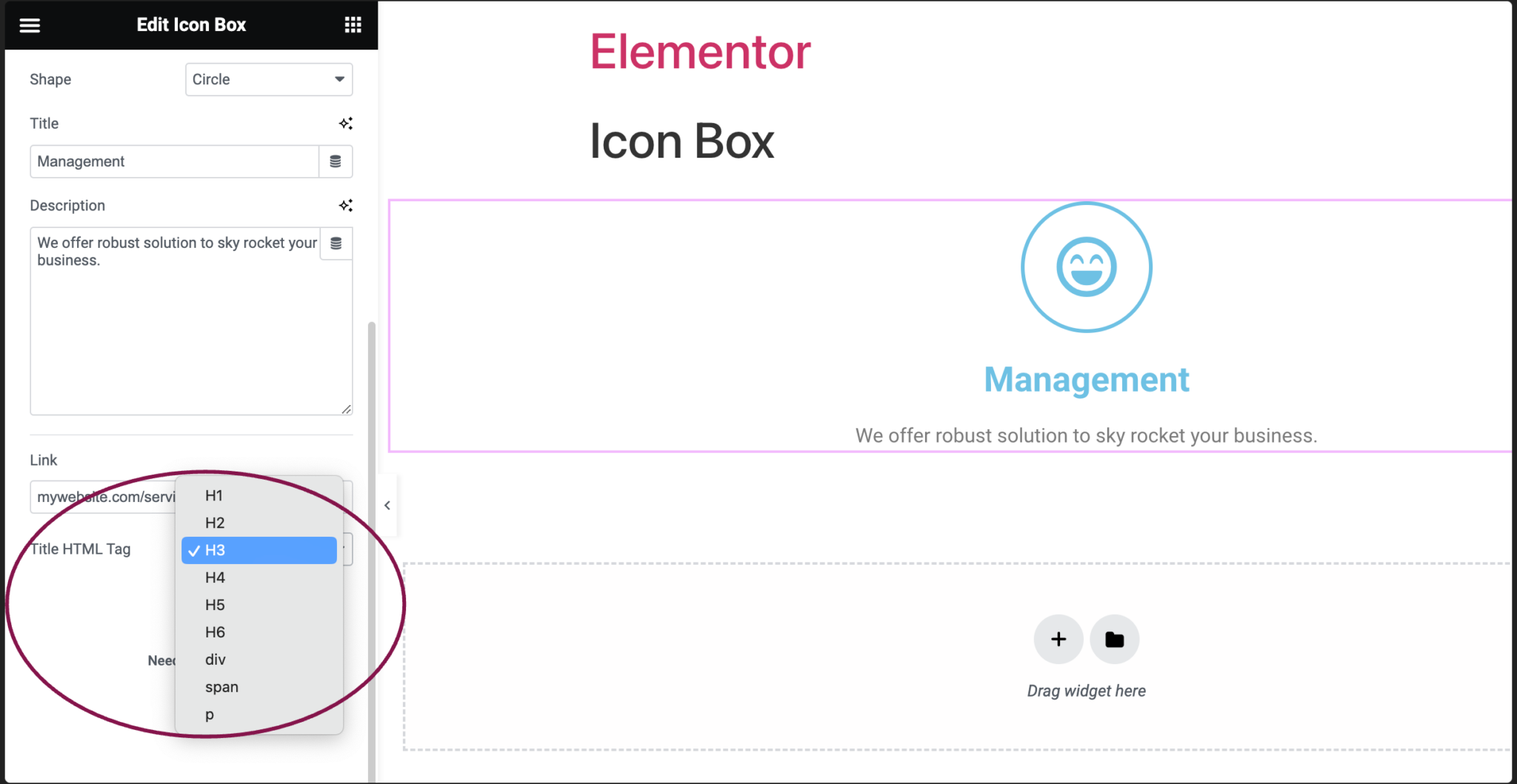 Icon Box widget | Elementor