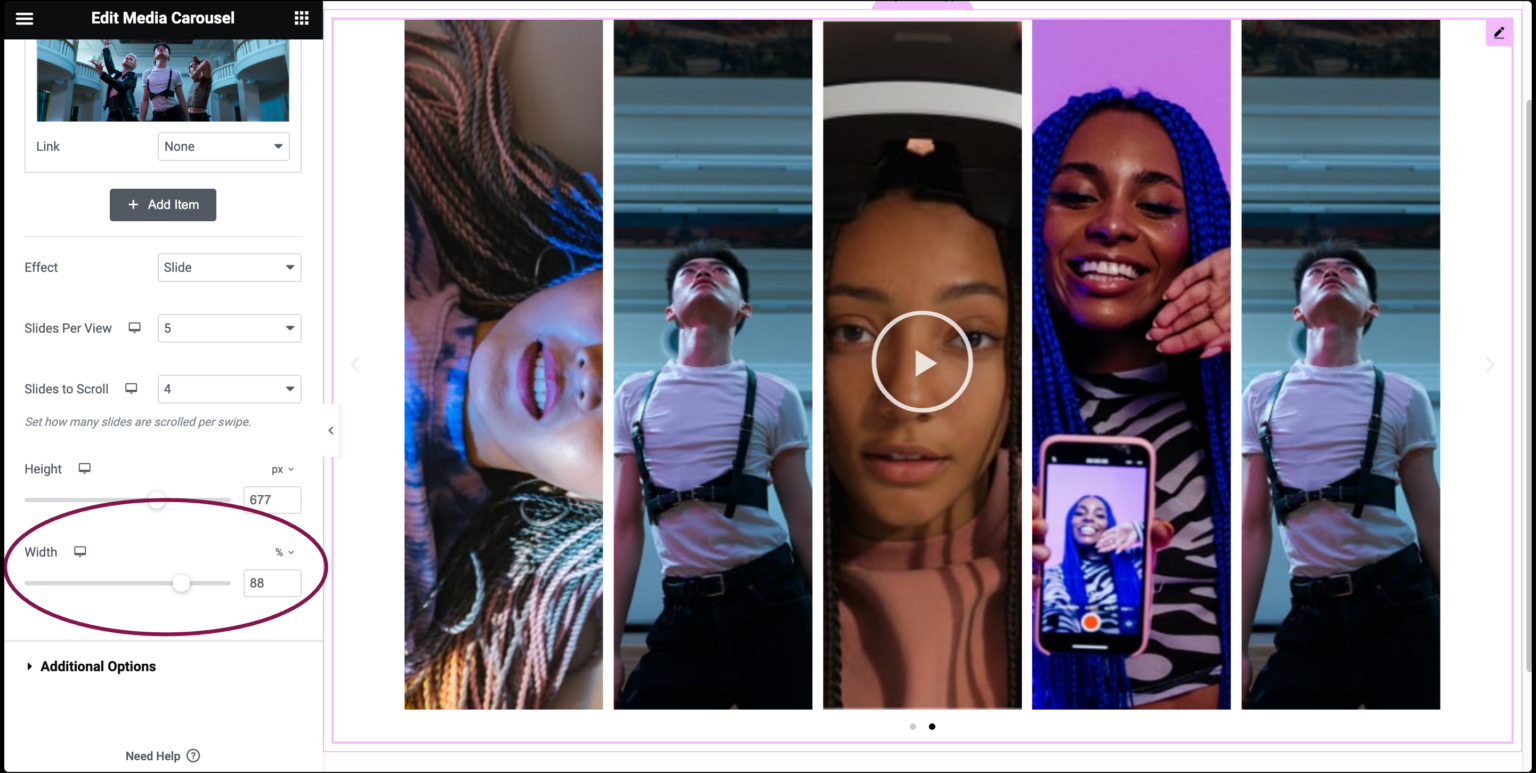 Media Carousel widget | Elementor
