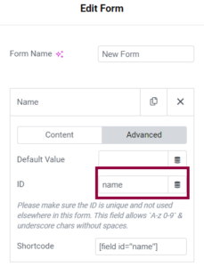 Form Invalid error | Elementor