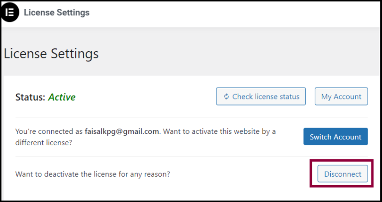 License mismatch error | Elementor