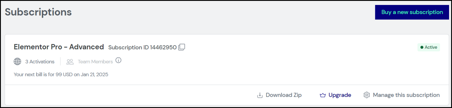 Upgrade plan error | Elementor