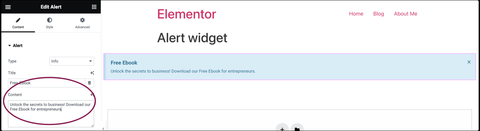 Alert widget | Elementor