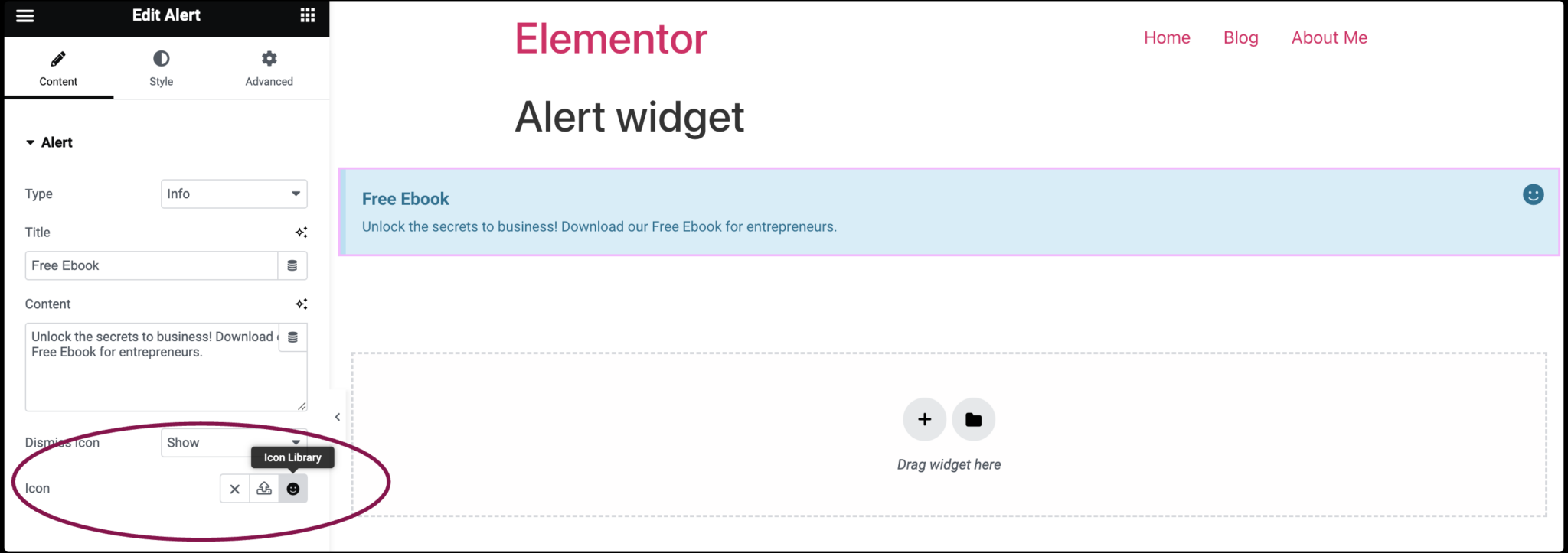 Alert widget | Elementor