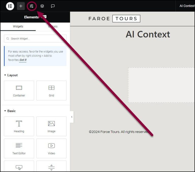 Build a customized website with AI Context | Elementor
