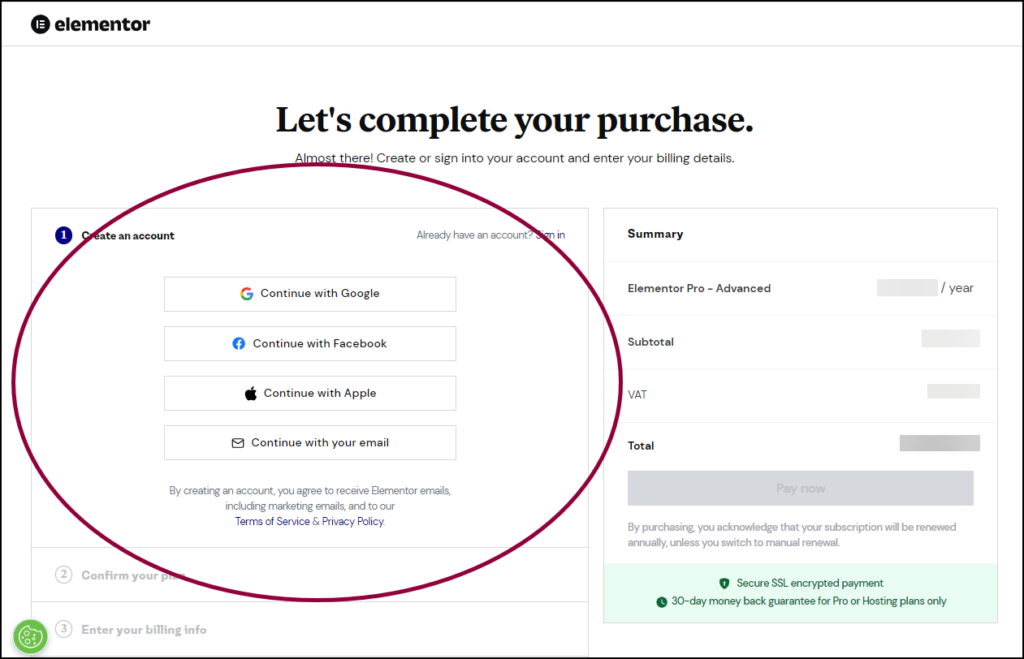 Purchase an Elementor Pro plan | Elementor