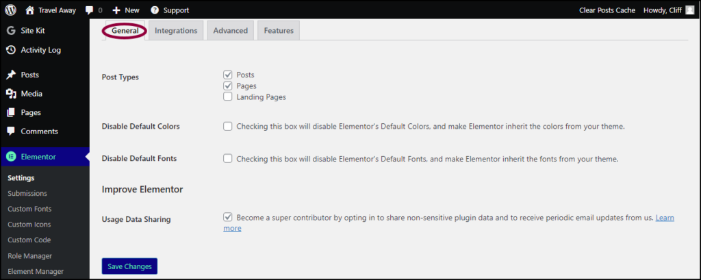 Disable Elementor's default fonts and colors | Elementor