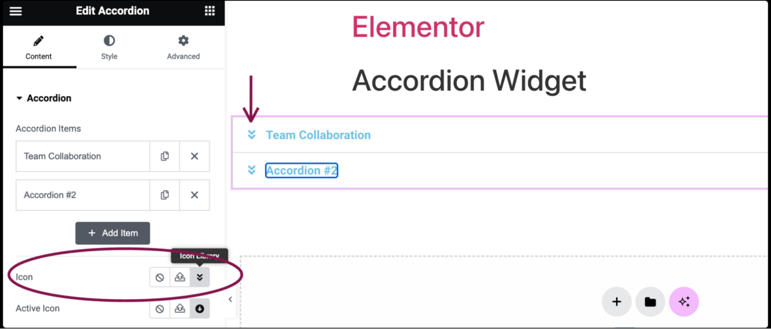 Accordion widget | Elementor