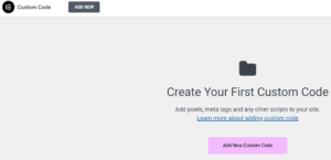 Add custom code | Elementor