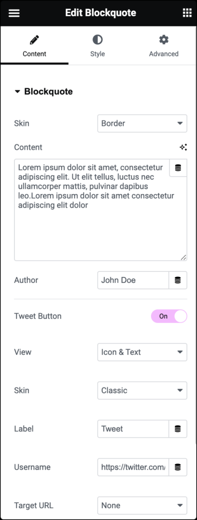 Blockquote widget | Elementor