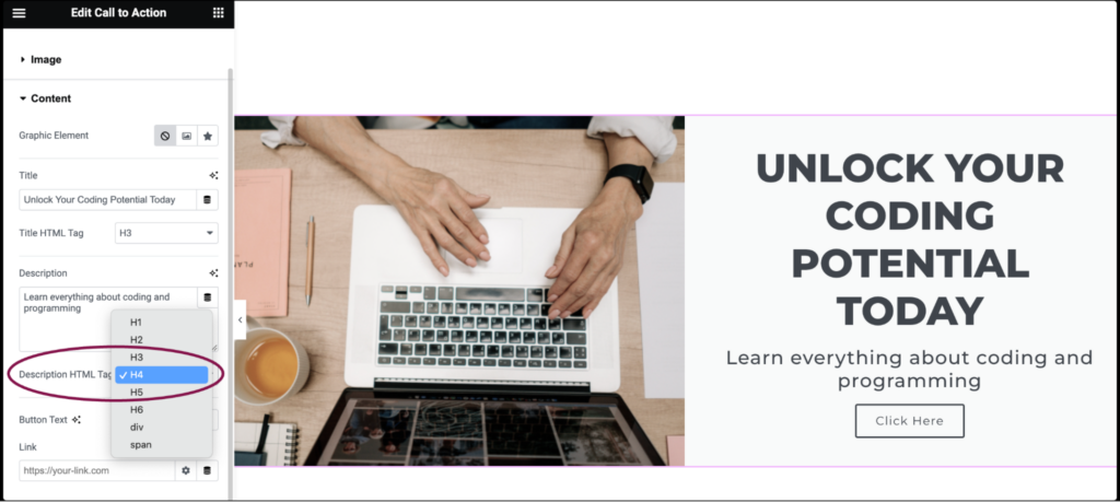 Call to Action widget | Elementor