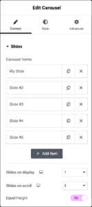 Carousel widget | Elementor