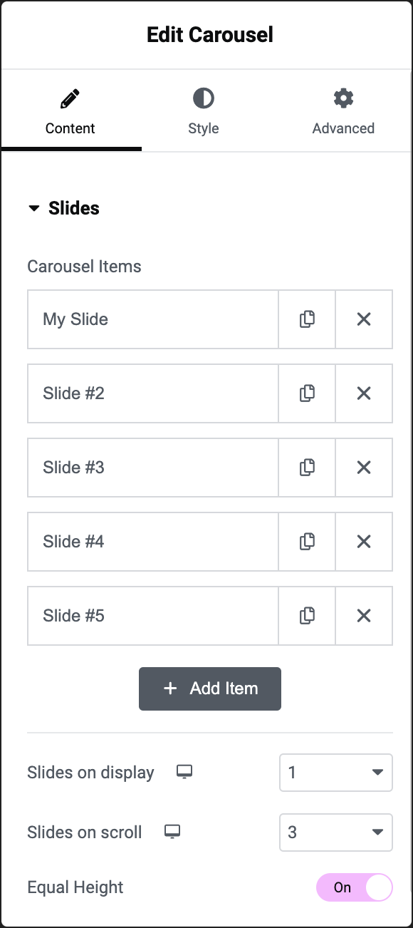 Carousel widget | Elementor