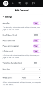 Carousel widget | Elementor