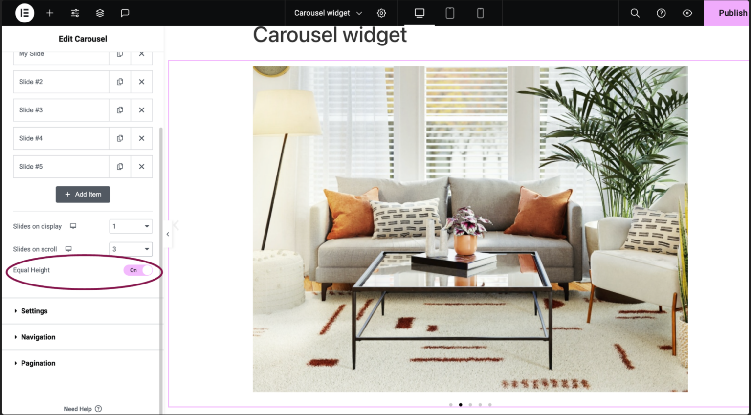 Carousel Widget Elementor