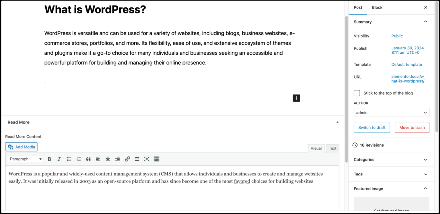 Create a Read More toggle in posts | Elementor