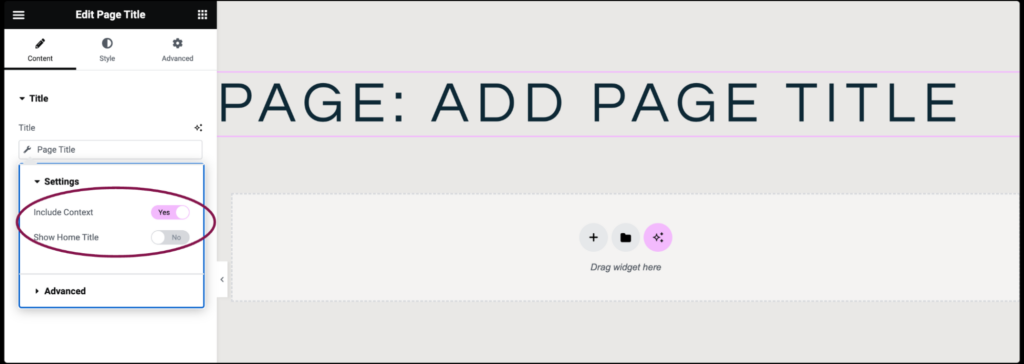 Page Title widget | Elementor