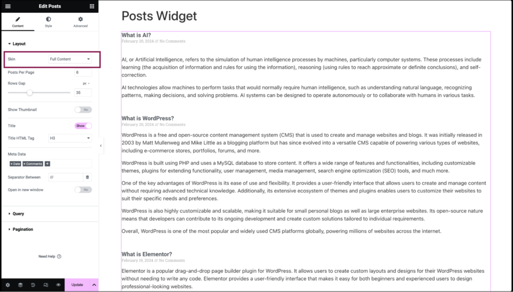 How to Use the Elementor Posts Widget (Pro) | Elementor