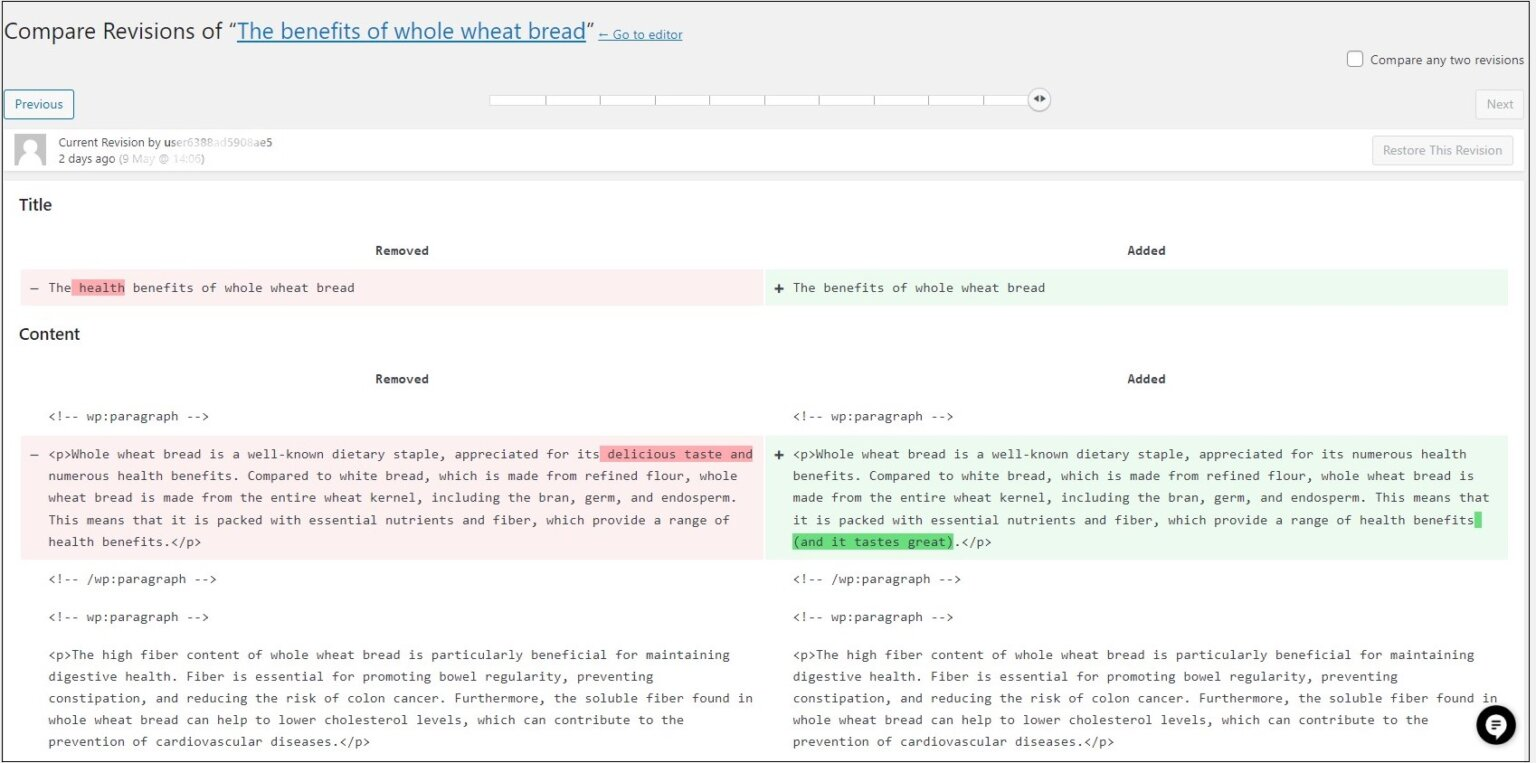 Restore a previous post | Elementor