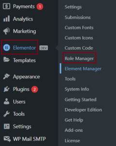 Control user permissions with Role Manager | Elementor