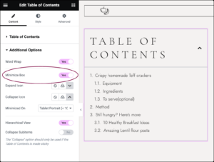 Table of Contents widget | Elementor