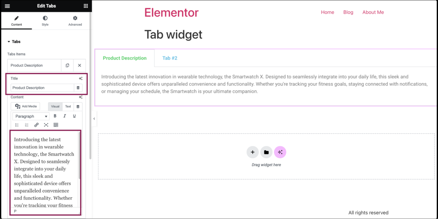 How to Use the Tabs Widget | Elementor