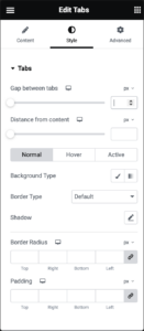 Tabs widget with nested elements | Elementor
