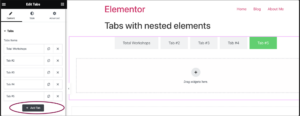 Tabs widget with nested elements | Elementor