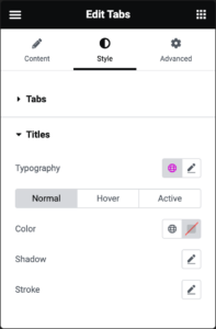 Tabs widget with nested elements | Elementor