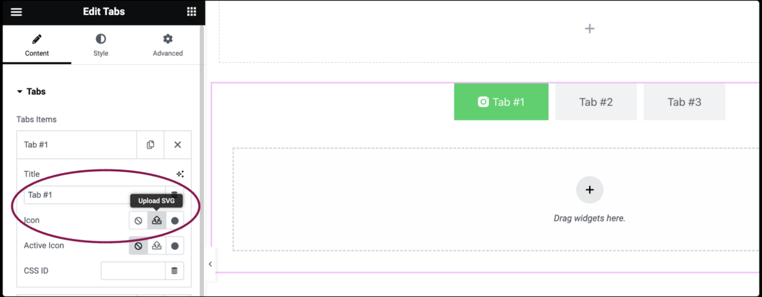 Tabs widget with nested elements | Elementor