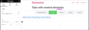 Tabs widget with nested elements | Elementor