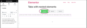 Tabs widget with nested elements | Elementor