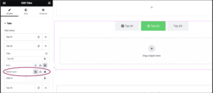 Tabs widget with nested elements | Elementor