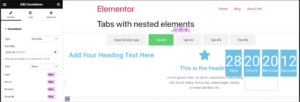Tabs widget with nested elements | Elementor