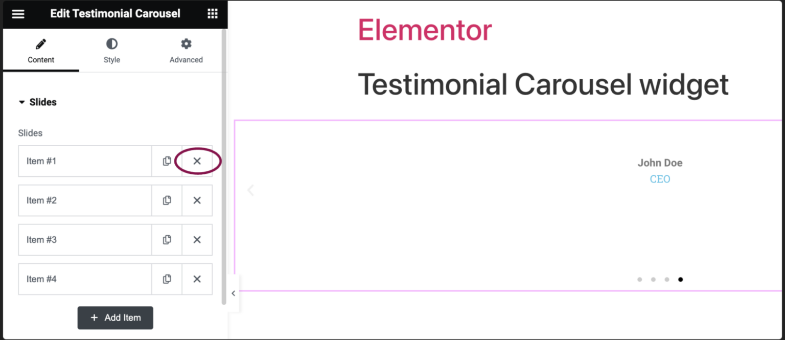 Testimonial Carousel widget | Elementor